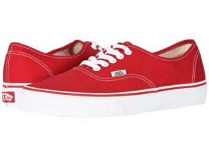 vans authentic red size 12.5 m us women / 11 m us men