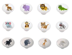 gotham decor set of 12 on safari animal peepers drawer/cabinet knobs