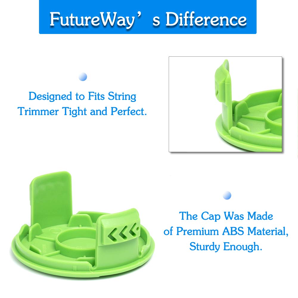 Future Way 8-Pack Weed Eater String Replacement for Greenworks 20V, 40V Single Line Cordless Trimmers, Plus 1 Cap