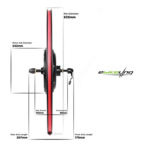 EBIKELING Waterproof Ebike Conversion Kit for Electric Bike 700C Front or Rear Wheel Electric Bicycle Hub Motor Kit, 1200W, Rear/LCD/Thumb