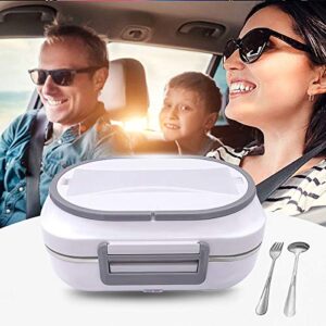 Electric Heating Lunch Box Car Home Office Travel Use Food Warmer Portable Bento Meal Heater with Removable 304 Stainless Steel Container 110V 12V Dual Use