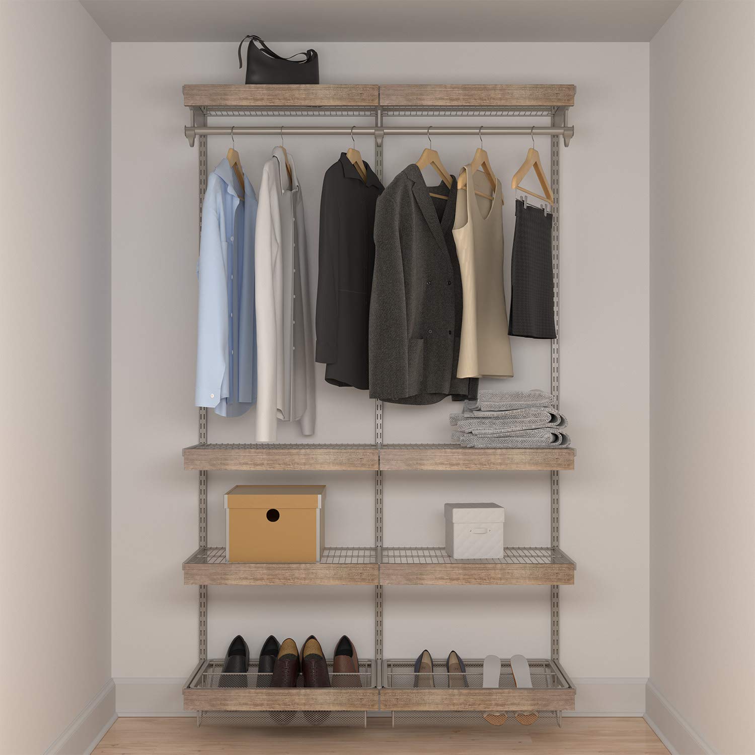 Closet Culture by Knape & Vogt 0.75 in. D. x 23 in. W x 2.5 in. H Driftwood Wood Shelf Fascia for Closet System