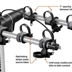 Thule Helium Pro Hanging Bike Rack - Carries 2 Bikes - Lightweight Hitch Bike Rack - Fits 2" and 1.25" receivers - Quick Tool-Free Installation - Tilts for Trunk Access - 75lb Load Capacity