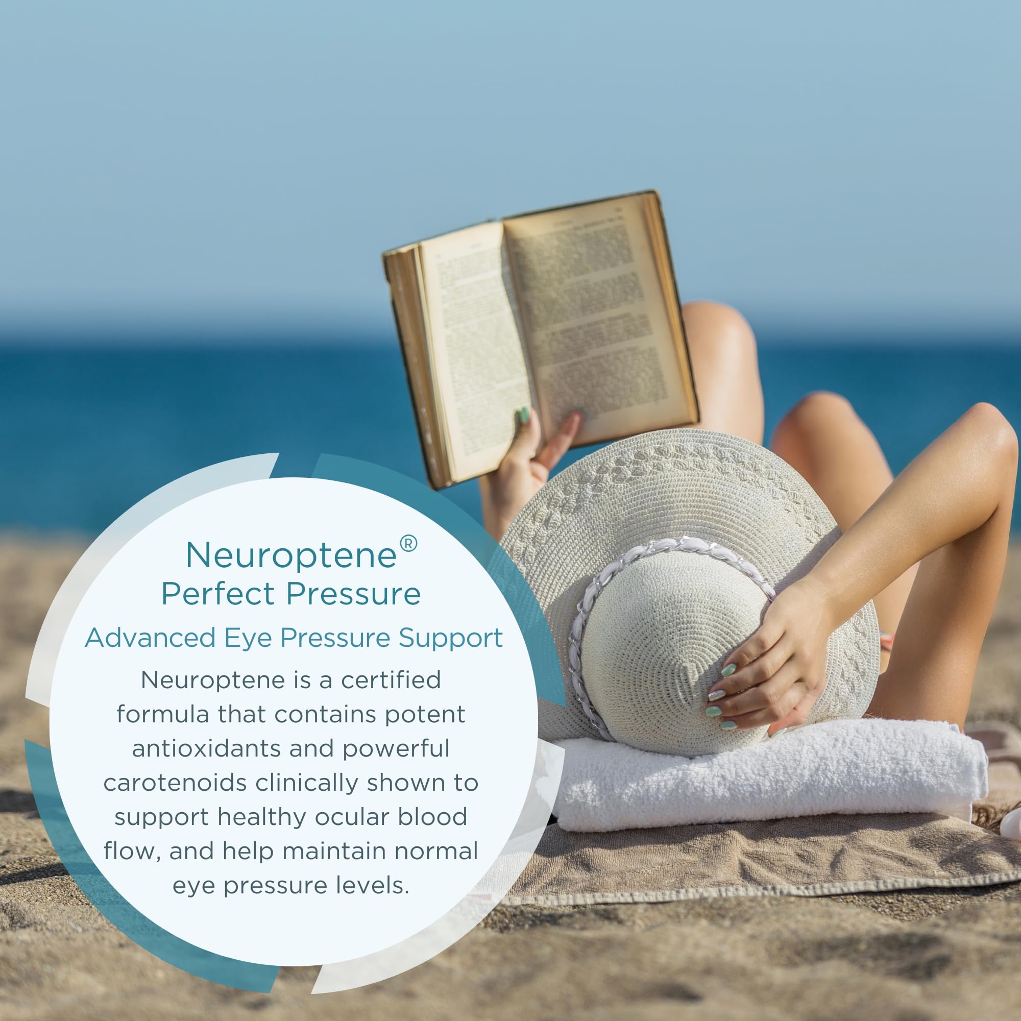 Eye Pressure Supplement with Bilberry Saffron Niacinamide CoQ10 for Optic Nerve Relief - Helps Support Healthy Retinal Blood Flow - Neuroptene® (60 Capsules)