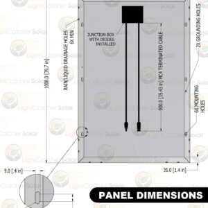 LightCatcher-Solar 100-Watt 12-Volt Polycrystalline Solar Panel Kit (Panel+PWM Controller + 20' Wire)