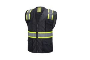 black two tones safety vest, with multi-pockets tool (medium)