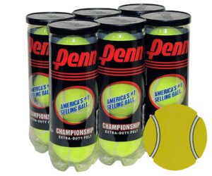 inprimetime penn championship tennis balls, 6 cans (18 balls) super value bundle with exclusive magnet (extra duty)