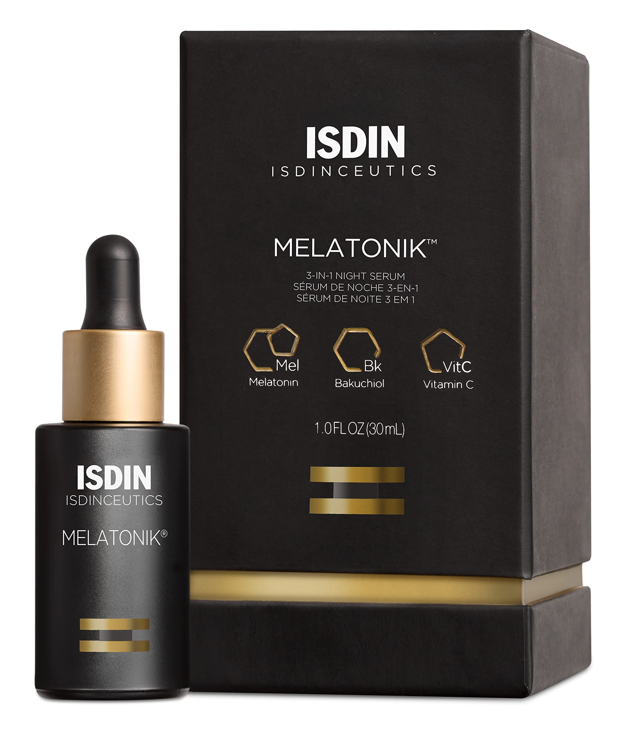 ISDIN Melatonik, Overnight Recovery Anti-Aging Benefits Night Serum, 3-in-1 Repairs, Restores and Brightens with Melatonin, Bakuchiol, Vitamin C…