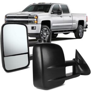 ocpty pair tow mirror towing mirrors fit for chevy 1988-2001 for gmc c3500 1988-2001 for gmc suburban/yukon 1992-1999 for gmc yukon 2000 with power adjusted manual folding telescoping