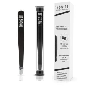 Tweezers for Women, Professional tweezers precision Stainless Steel with Slanted Tip, Ideal Tweezers for ingrown hair, Eyebrow Tweezers & Precision Tweezers for Your Daily Beauty Routine