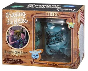 toysmith chasing fireflies kids game - the game of shine & seek - interactive games for kids - indoor & outdoor game - for ages 3+, blue,green