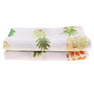 muslin swaddle square blankets baby receiving blanket wrap swaddle towel for girl shower gift - big pineapple