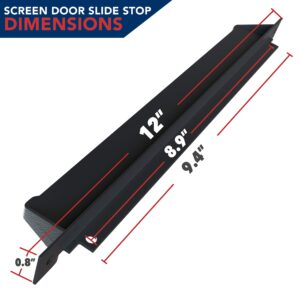 Leisure Coachworks 12" RV Screen Door Slider Panel and Handle/Stop for RV, Trailer, Camper, Motor Home, Cargo Trailer - OEM Replacement (Black)