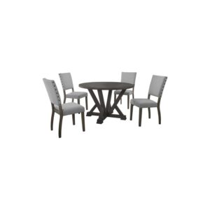 best master furniture 5 piece dining table set gray