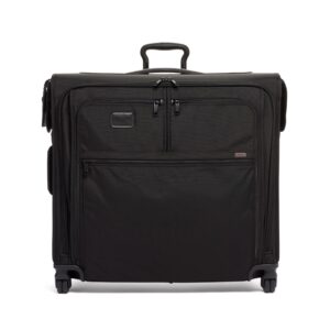 tumi - alpha extended trip 4-wheeled garment bag with tsa lock - stores suits, coats, dresses, and shoes - black