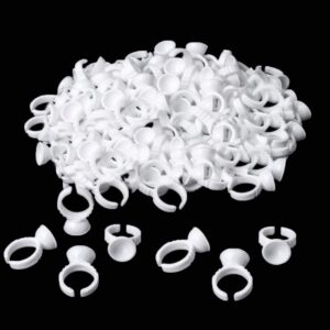 nxj infilila glue rings, 300pcs glue rings for eyelash extensions, disposable lash glue rings cup for eyelash extension supplies, lash glue holder pigment rings for lash supplies