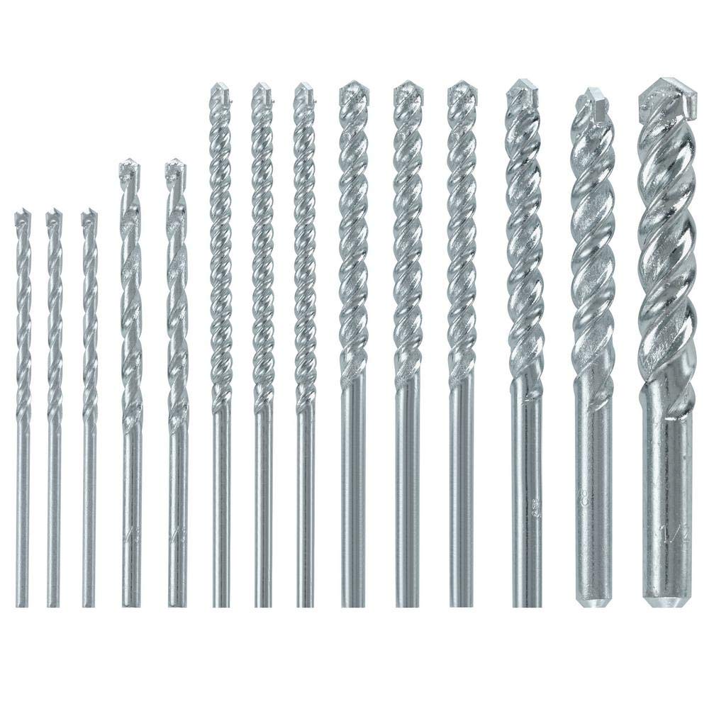 Bosch Fast Spiral Carbide Masonry Rotary Drill Bit Set for Drilling in Brick and Block (14-Piece)