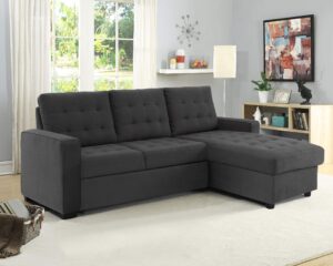 serta dreamlift bakersfield sectional sofa bed, steel grey