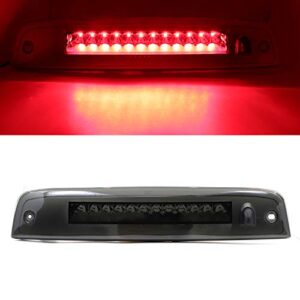 third 3rd brake chmsl center high mount stop/brake light lamp replacement for 2002-2010 ford explorer/mercury mariner (black housing smoke leds)