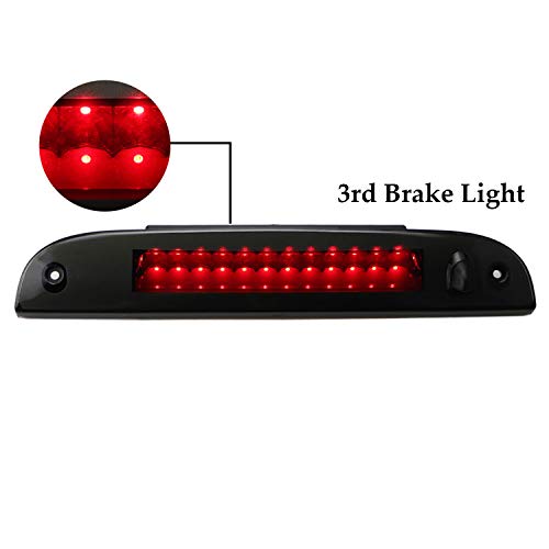 Third 3rd Brake CHMSL Center High Mount Stop/Brake Light Lamp Replacement for 2002-2010 Ford Explorer/Mercury Mariner (Black Housing Smoke LEDs)