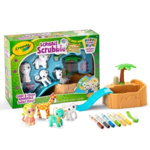 crayola scribble scrubbie safari animals tub set, color & wash creative toy, gift for kids, age 3, 4, 5, 6