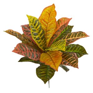 nearly natural 17” garden croton artificial (real touch) (set of 6) silk plants, multi