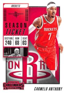 2018-19 panini contenders season ticket #48 carmelo anthony houston rockets nba basketball trading card