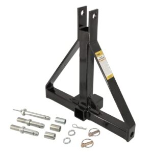 standard 3-point hitch adapter for trailers & farm equipment with category 1 pins & 2" hitch receiver