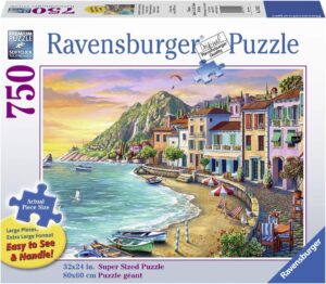 ravensburger romantic sunset 750-piece jigsaw puzzle | unique piece design | anti-glare surface | premium quality materials | fsc-certified