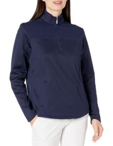 callaway basics long sleeve ottoman 1/4 zip pullover, peacoat, xx-large