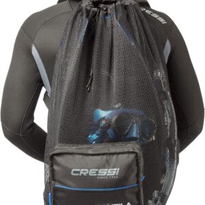 Cressi Heavy Duty Mesh Backpack 85 liters Capacity for Snorkeling, Water Sport Gear | Utila: designed in Italy, Black, One Size (UB937000)