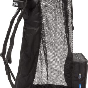 Cressi Heavy Duty Mesh Backpack 85 liters Capacity for Snorkeling, Water Sport Gear | Utila: designed in Italy, Black, One Size (UB937000)