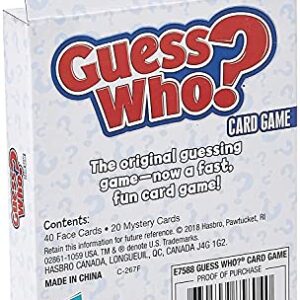 Hasbro Gaming Guess Who? Card Game for Kids Ages 5 and Up, 2 Player Guessing Game, Brown/a