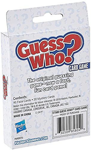 Hasbro Gaming Guess Who? Card Game for Kids Ages 5 and Up, 2 Player Guessing Game, Brown/a