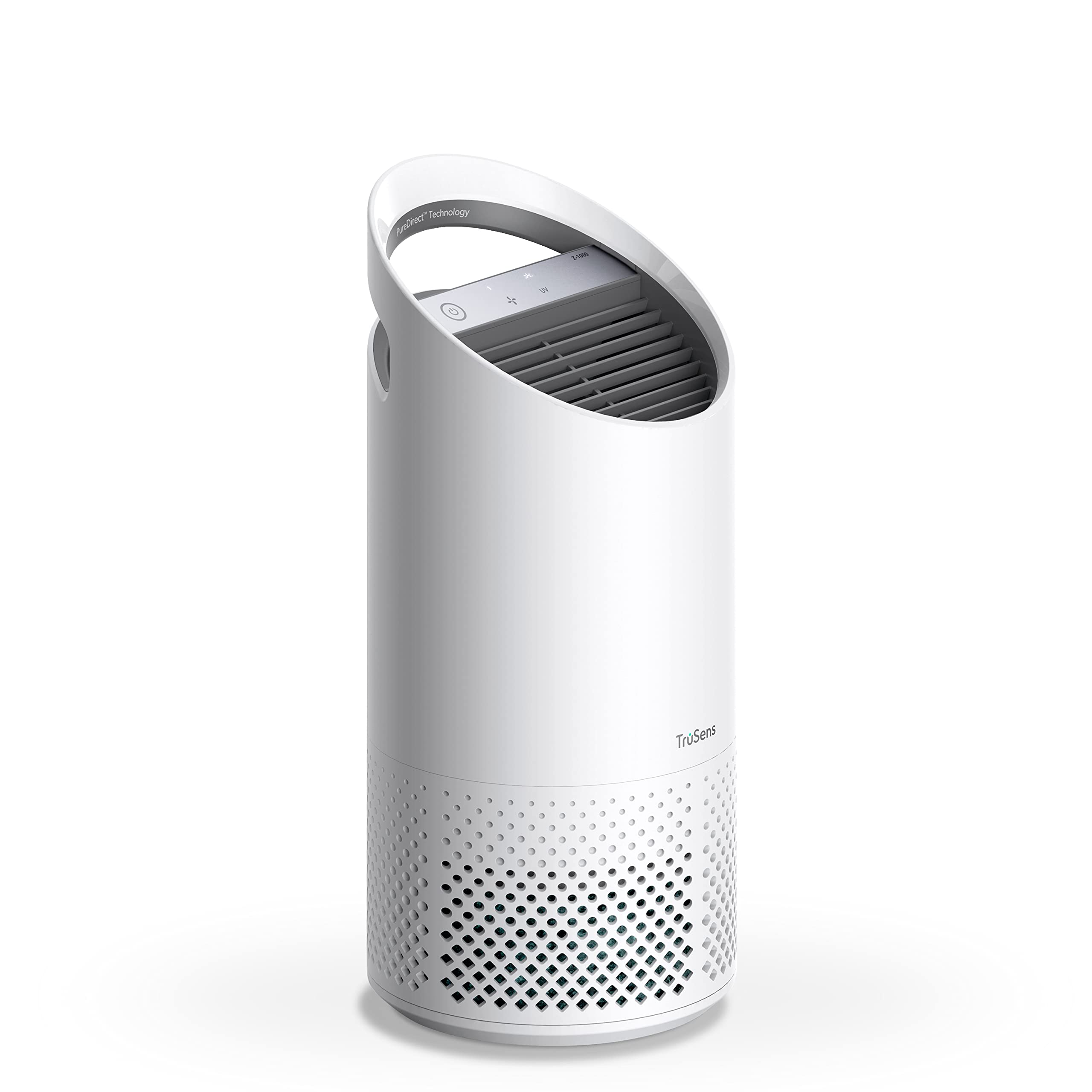 TruSens Air Purifier with UV-C Light + HEPA Filtration | Small | Portable Handle | Simple Touch | Speed Control | White