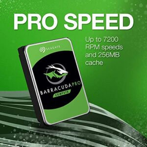 SEAGATE Barracuda Pro SATA HDD 10TB 7200RPM 6Gb/s 256MB Cache 3.5-Inch Internal Hard Drive for PC Desktop Computers System All in One Home Servers DAS (ST10000DM0004) (Renewed)