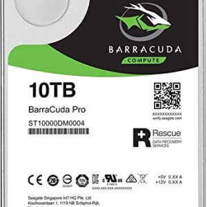 SEAGATE Barracuda Pro SATA HDD 10TB 7200RPM 6Gb/s 256MB Cache 3.5-Inch Internal Hard Drive for PC Desktop Computers System All in One Home Servers DAS (ST10000DM0004) (Renewed)