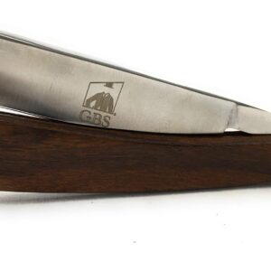 G.B.S Natural Wood Finish Scales 5/8in Straight Razor, Shaving Razor with Dark Wooden Handle and Stainless Steel Perfect for Beard Shaping