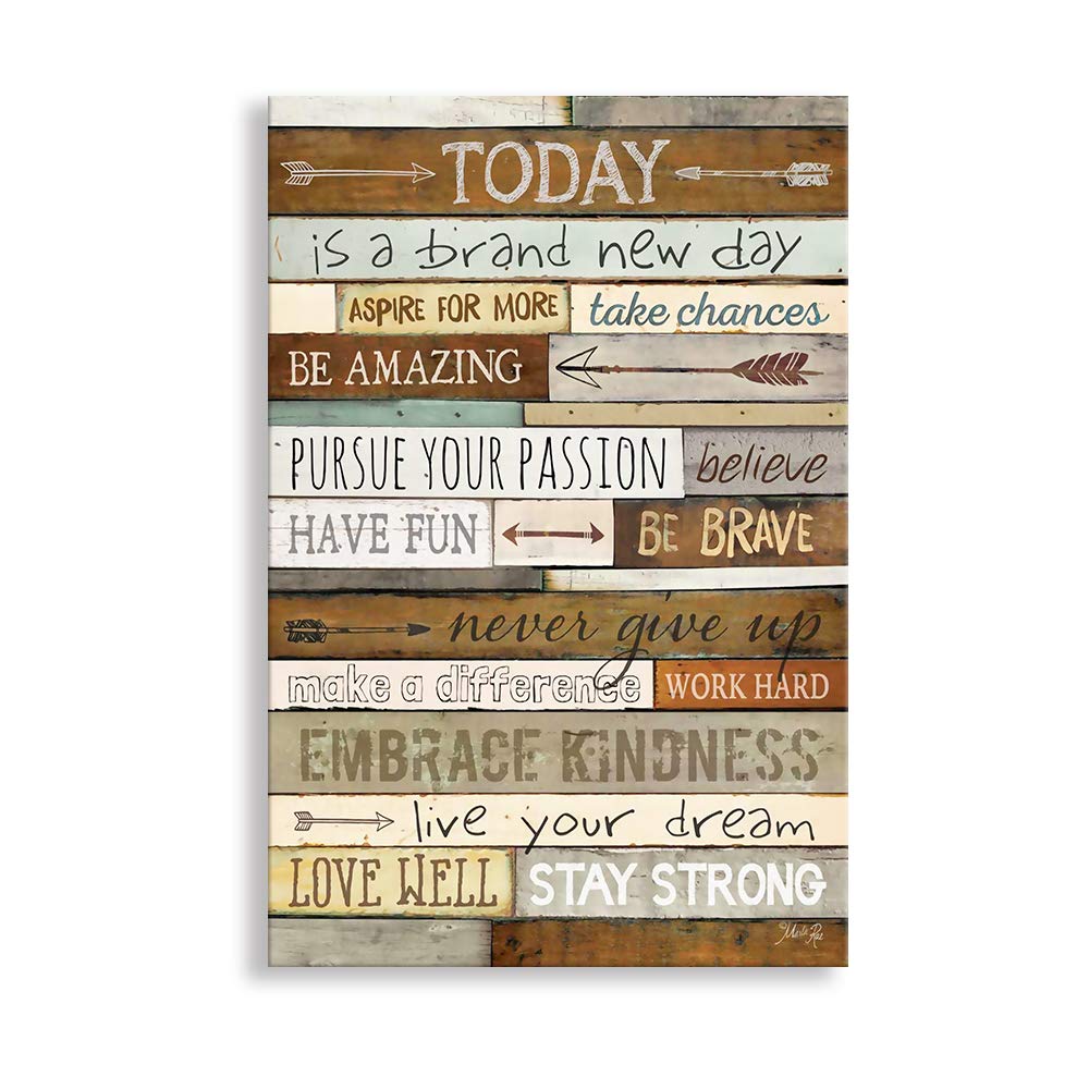 Kas Home Inspirational Wall Art,Motivational Family Canvas Prints Signs Framed, Retro Artwork Decoration for Bedroom,Living Room & Home Wall Decor (12 X 18 X 1 inch, A Framed)