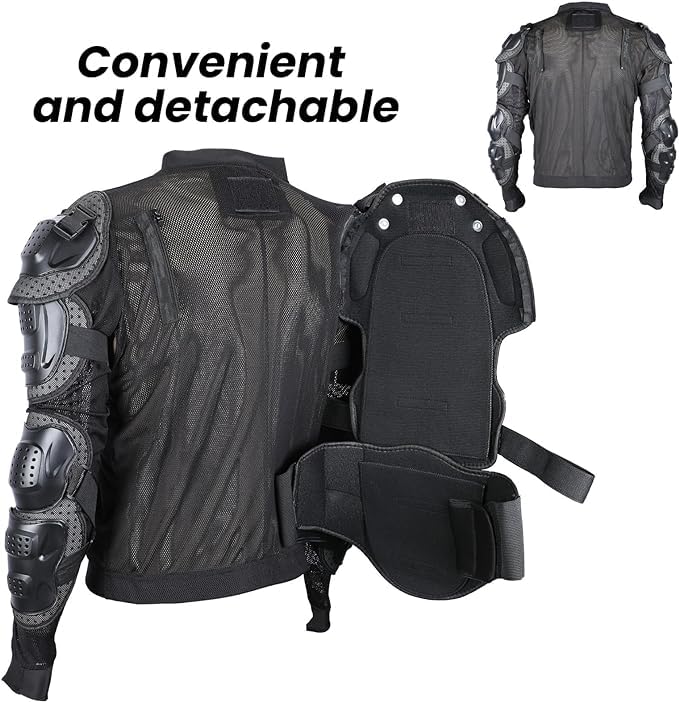 Motorcycle Protective Jacket Full Body Armor Protection Dirt Bike Gear ATV Protective Safety Gear Riding Racing Armor Motocross Protector Jacket Men Women For Off-Road Motorbike Cycling Skiing Skating