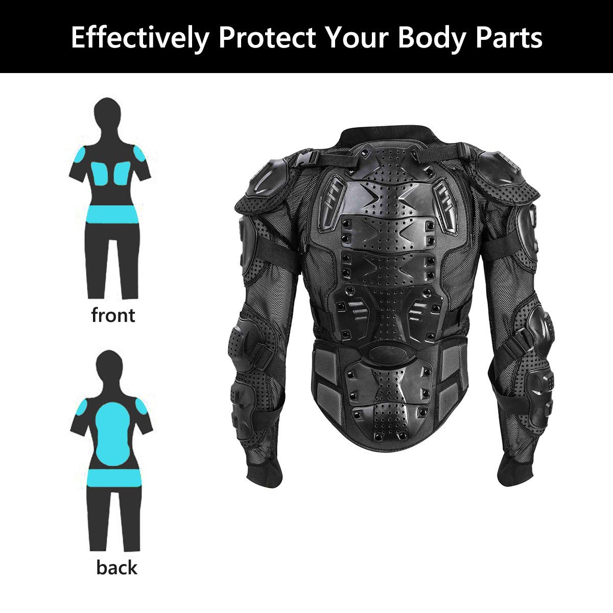 Motorcycle Protective Jacket Full Body Armor Protection Dirt Bike Gear ATV Protective Safety Gear Riding Racing Armor Motocross Protector Jacket Men Women For Off-Road Motorbike Cycling Skiing Skating