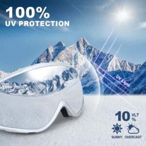 findway Ski Goggles OTG - Over Glasses Snow/Snowboard Goggles for Men, Women & Youth - 100% UV Protection