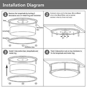 DLLT 30W Modern Dimmable LED Flush Mount Ceiling Light Fixture with Remote-13.31 Inch Round Close to Ceiling Lights for Living Room/Kitchen/Bedroom/Dining Room, 3000K-6000K 3 Light Color Changeable