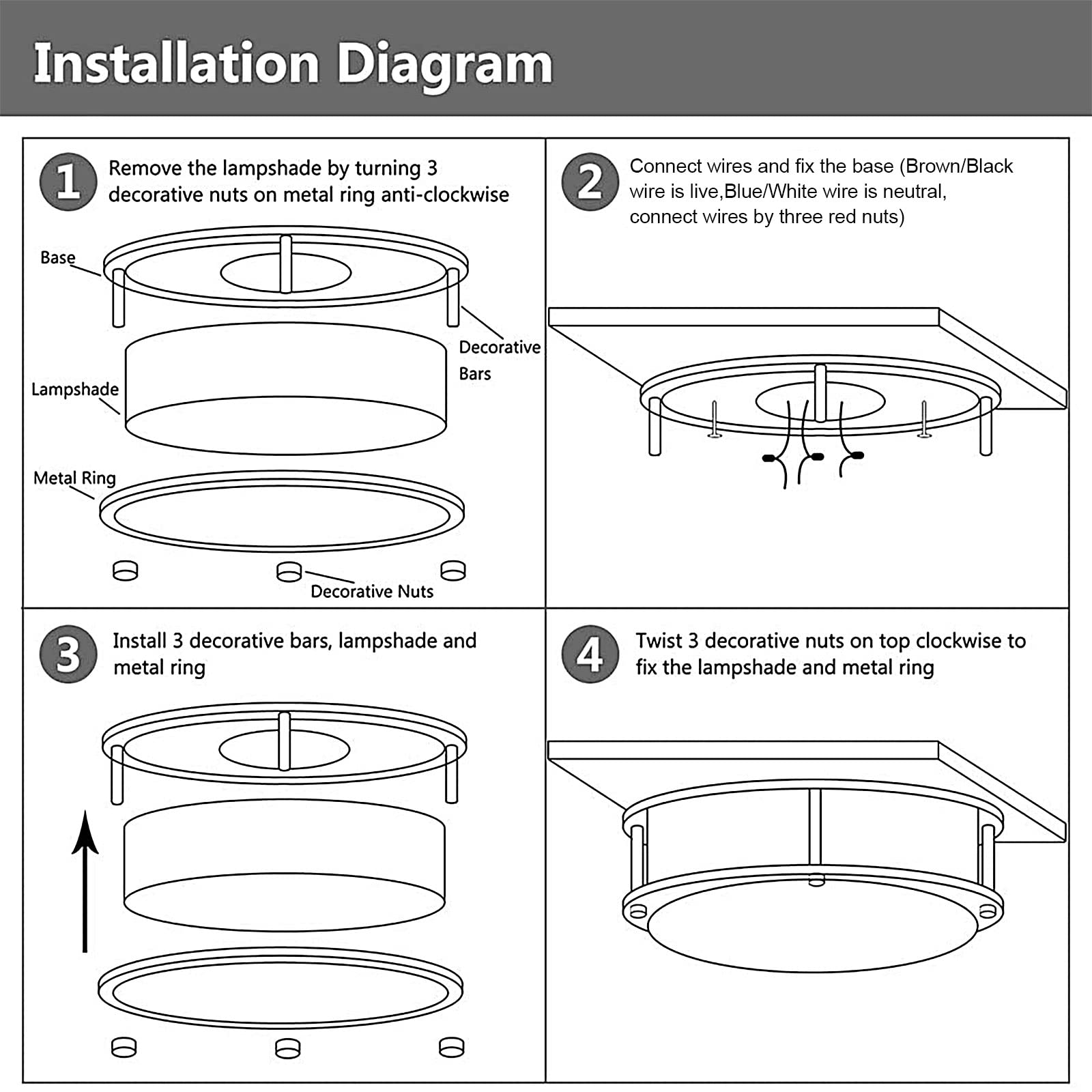 DLLT 30W Modern Dimmable LED Flush Mount Ceiling Light Fixture with Remote-13.31 Inch Round Close to Ceiling Lights for Living Room/Kitchen/Bedroom/Dining Room, 3000K-6000K 3 Light Color Changeable