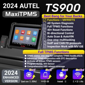 Autel MaxiTPMS TS900 TPMS Programming Tool Sensor Programmer Vehicle Diagnostic Scan Tool OBD2 Code Reader Full TPMS Functions Same as MX900 TS Upgraded from TS608 MaxiCOM MK808TS MX808TS MP808S