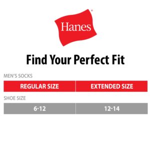 Hanes Men's Big and Tall Active Cool 12-Pack Crew Socks Black, *BIG* Shoe: 12-14 / Sock: 13-15