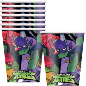 unique disposable paper cups - 9 oz, teenage mutant ninja turtles, 8 pcs