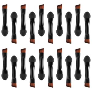 lurrose double sided eye shadow sponge applicator eye brow make up brush portable makeup tool 20pcs (black)