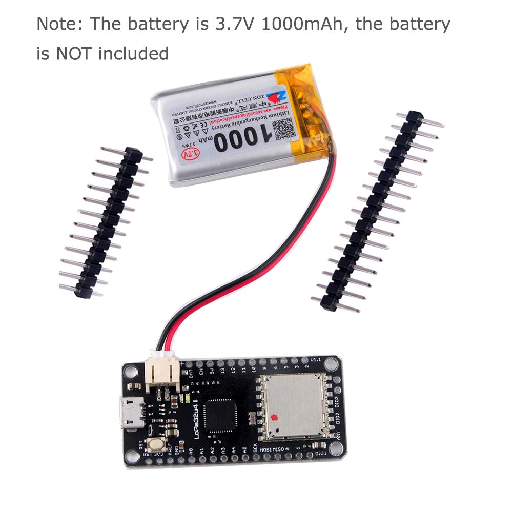 2 Sets LoRa32u4ii Lora Development Board Module, JST-PH2.0mm-2P Connector, IPEX Antenna, ATmega32u4 SX1276 HPD13A 915MHz 868MHz, for Arduino UNO Mega 2560 Nano