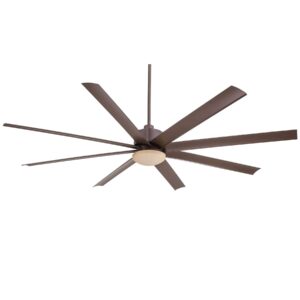 minka aire slipstream 65 in. integrated led indoor/outdoor oil rubbed bronze ceiling fan with light and remote control